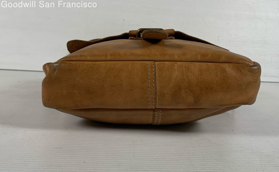 Harbour 2nd Brown Leather Classic Lined Pockets Adjustable Strap ...