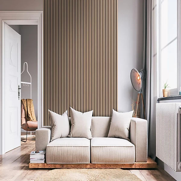 FN Acustico Oak Wood Effect Acoustic Wall Panel 2400mm Decorative Sound ...