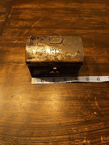 Antique Toleware Tin Metal Document Box Dome Lid 4x3 Rare | eBay