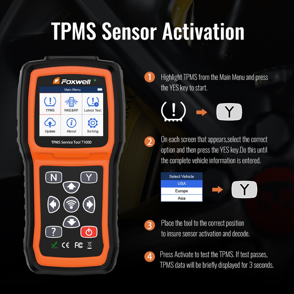 OBD2 TPMS Auto Tire Pressure Sensor Programming Activation Diagnostic ...