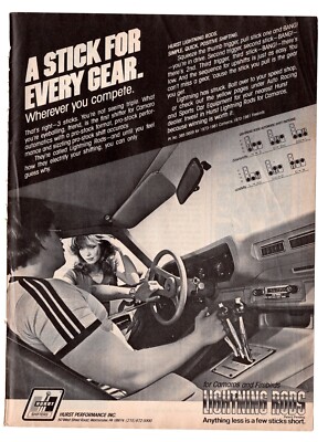 vintage 1970s mag print ad HURST PERFORMANCE INC Stick Shifts Sexy Girl ...
