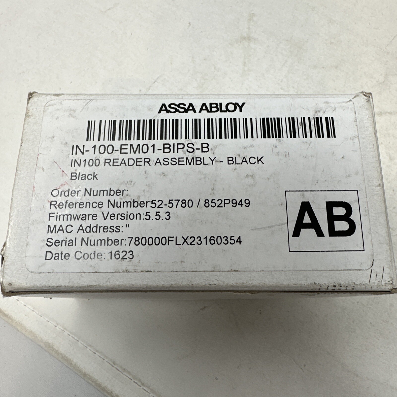 ASSA-ABLOY IN100 Reader, Black, IN-100-EM01-BIPS-B, 52-5780, NO ...