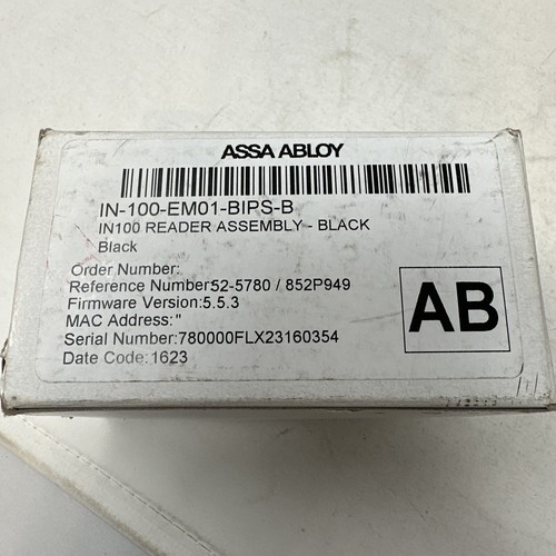 ASSA-ABLOY IN100 Reader, Black, IN-100-EM01-BIPS-B, 52-5780, NO ...