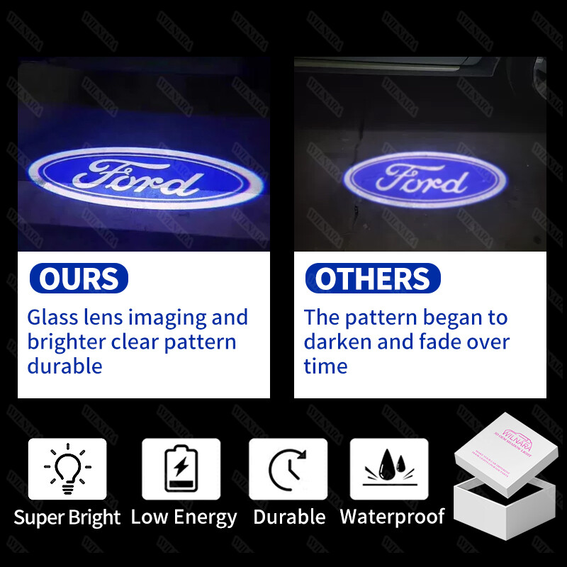 2X LED Mirror Courtesy Puddle Lights Shadow Projector For Ford F150 ...