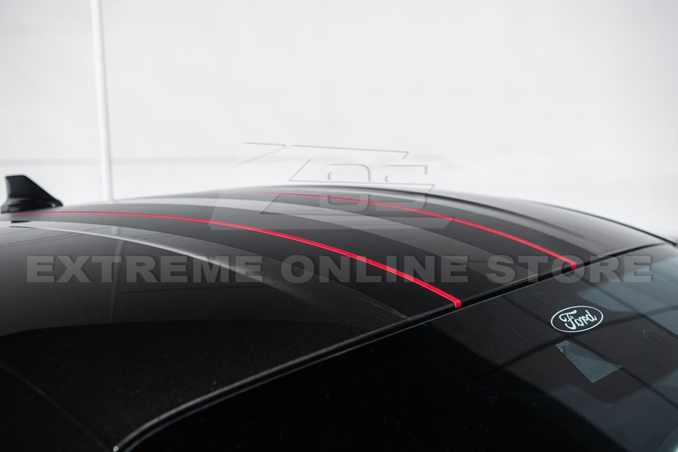 For 24-Up Ford Mustang GT Dual RALLY RedLine Vinyl 3M Decals Hood Body ...