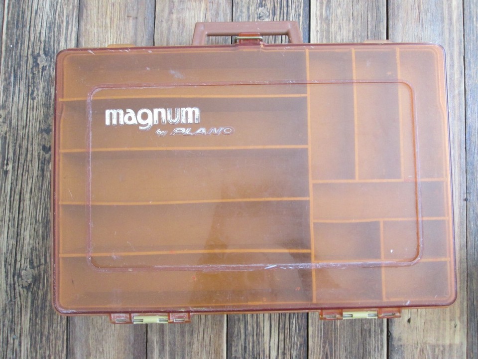 Vintage Plano Magnum Fishing Tackle Box Double Sided Organizer 2-Sided ...