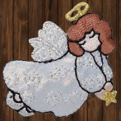 Angel Embroidered Patch - Flying, praying with Halo — Iron On | eBay