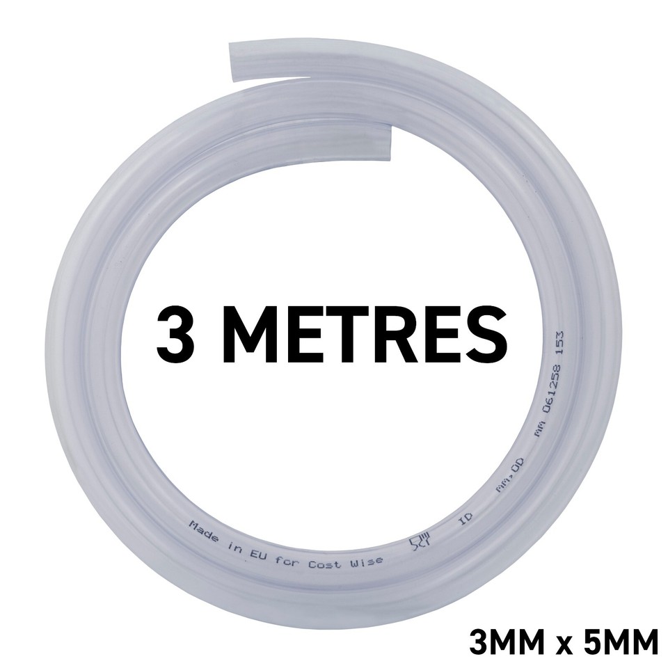 3mm/5mm PVC TUBE CLEAR FLEXIBLE PLASTIC HOSE PIPE-FISH, CAR, AQUARIUMS ...