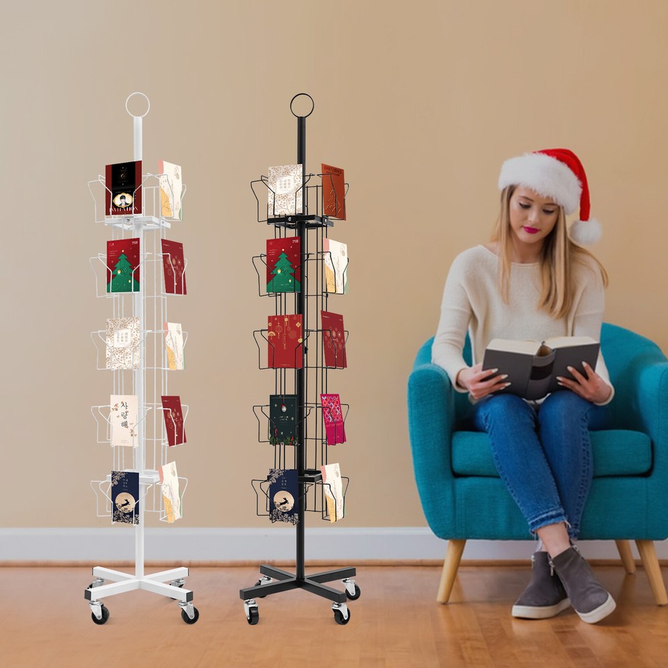 Greeting Card Rack Spins 20 Pocket Retail Display 6" x 8 Cards Sign ...