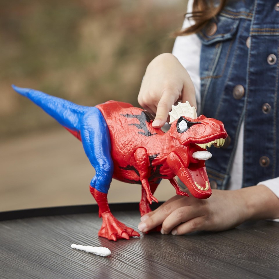 Marvel Spiderman Web Chompin Spider Rex Dino Action Figure Sound Works ...