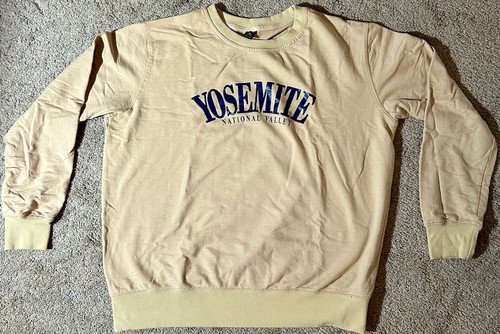 Yosemite National Park Cream Crewneck Pullover Sweatshirt Size XL | eBay