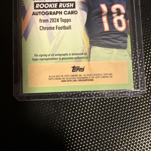 2024 Topps Chrome Football Caleb Williams RC All Etch Rookie Rush Auto ...