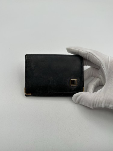 Auth Dunhill Logo Black Leather Wallet Bifold | eBay UK