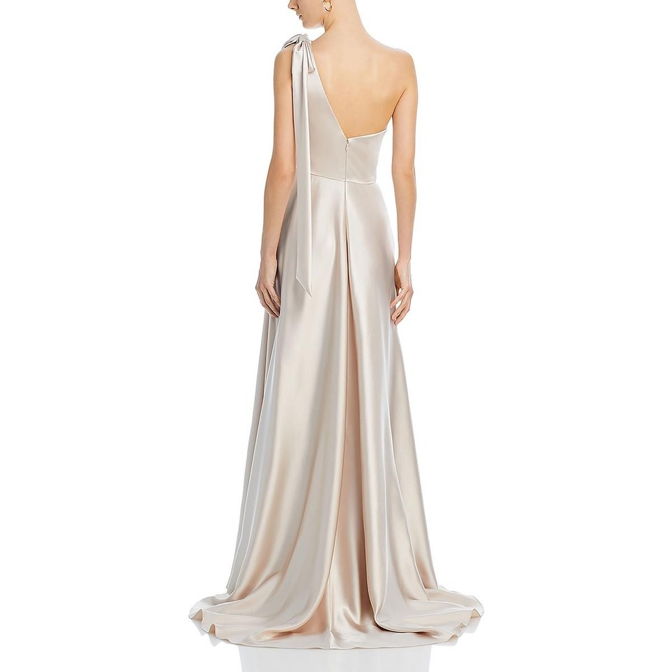 Amsale Womens Beige Full Length Bow Evening Dress Gown 12 BHFO 9855 | eBay