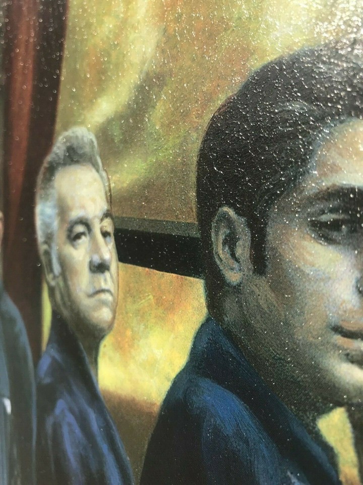 Scarface Godfather Soprano Gangsters Solid Wood Framed Textured Picture ...