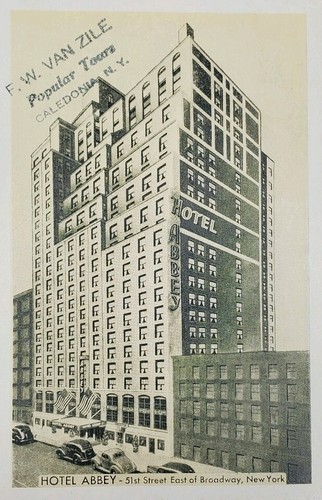 Hotel Abbey New York's Newest Hotel Vtg Postcard Lumitone Photoprint AC ...