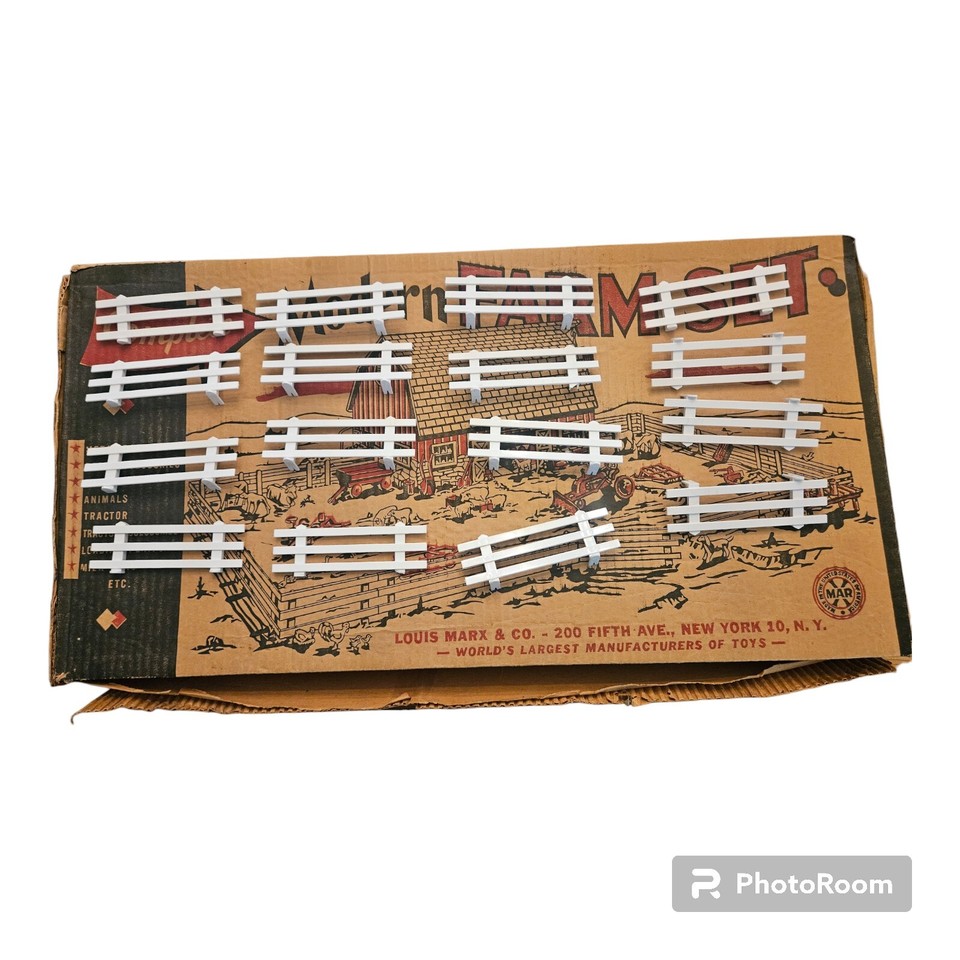 Vintage 1950s Marx Modern Farm Set Playset - Original Box And Bags | eBay