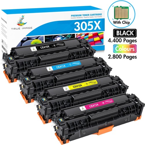 4PK CE410A CE410X Toner Compatible with HP 305A 305X Laserjet 400 ...