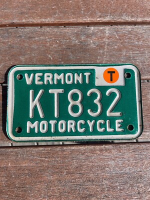 2000s VERMONT VT MOTORCYCLE MC LICENSE PLATE KT832 | eBay