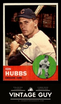 1963 Topps #15 Ken Hubbs Vintage Chicago Cubs Baseball Card | eBay