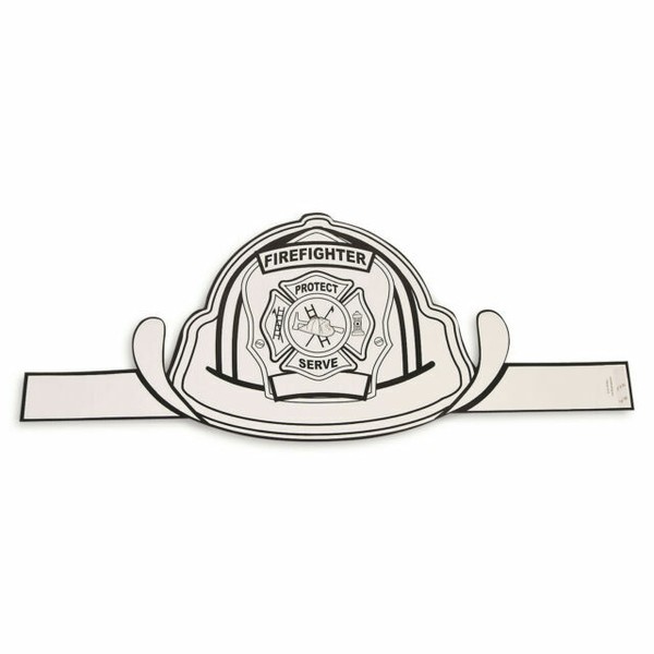 12 Color Your Own Firefighter Paper Hats Fun Favors Firemen Birthday ...