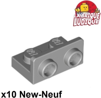 Lego 10x Bracket 1x2 - 1x2 inverted support 90° gris/light bluish gray ...