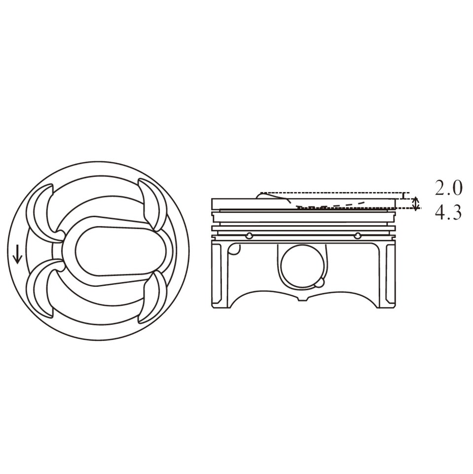 Piston set for Ford Edge Escape Explorer Fusion Focus ST 2.0 EcoBoost ...