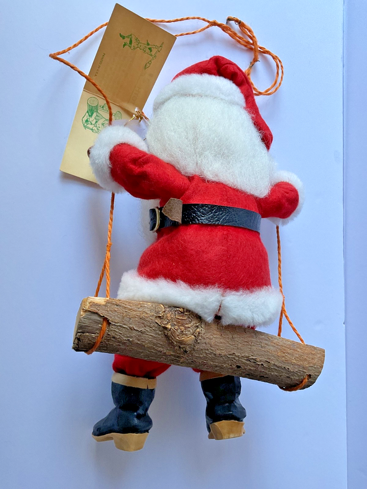 Joseph & Irene Toth Hand Carved wood Santa Claus hanging sitting on ...