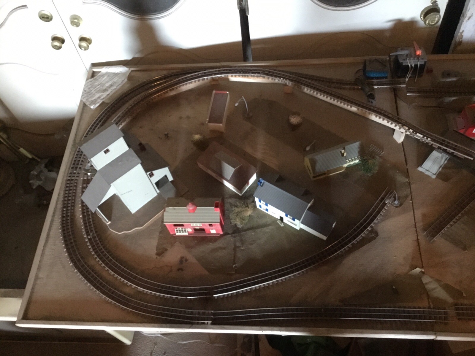 Vintage 0 Gauge Train Layout Diorama With Buildings and Track 4 foot by ...