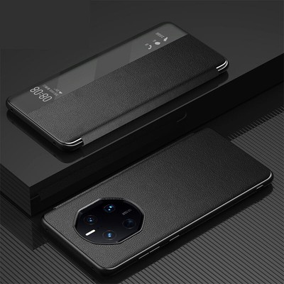 For Huawei Mate 50 Pro RS Porsche Design GENUINE Leather Flip Smart ...
