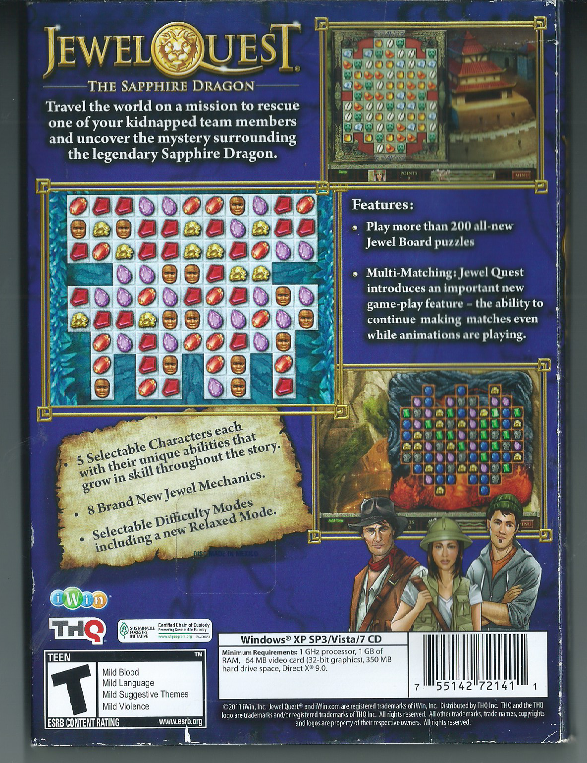 Jewel Quest: The Sapphire Dragon (PC CD-ROM, 2011, Works Great, iWin ...