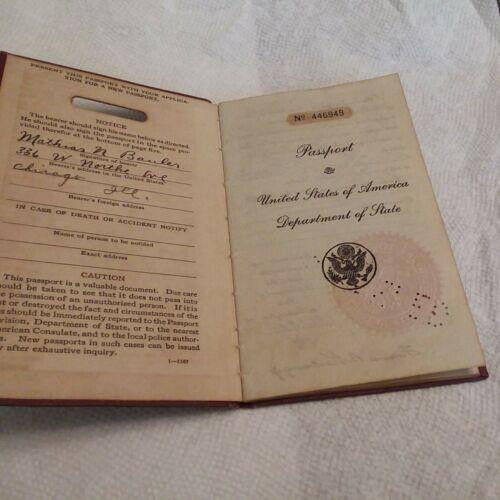 Mathias "Paddy" Bauler 4 passports issued in 1927, 1933, 1937, and 1961 ...