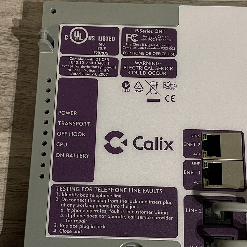 Calix 711GE ONT Optical Network Terminal Module Replacement Fiber ...