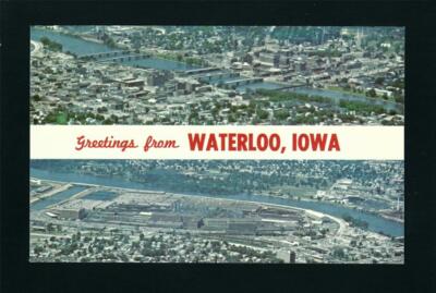 Waterloo Iowa IA c1940s 2 Pix Aerial View, John Deere Tractor Plant and ...