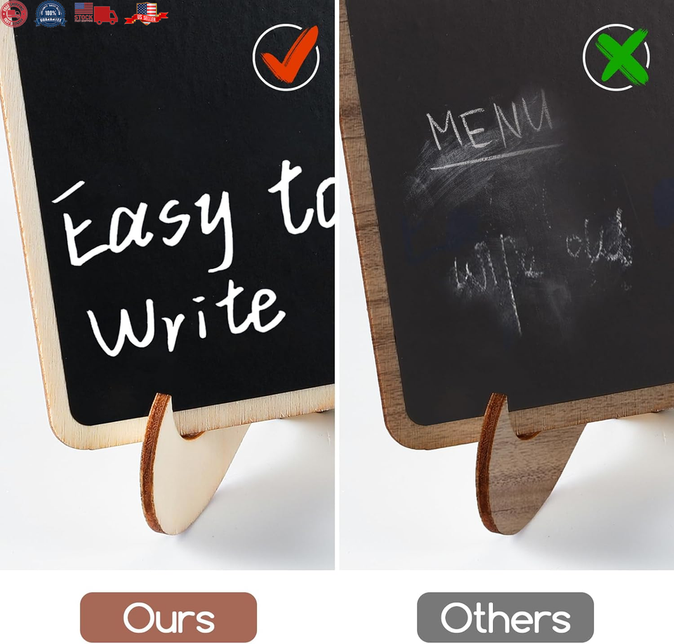 30 Pack Mini Chalkboard Signs for Food with Easel Stand, Small Chalk ...