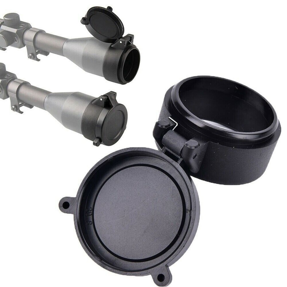 2x Flip Up Scope Covers Rifle Scope Protect Objective Cap Lens Cover ...