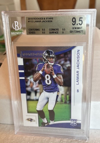 2018 Panini Rookies & Stars Lamar Jackson RC Rookie Card BGS 9.5 Gem ...