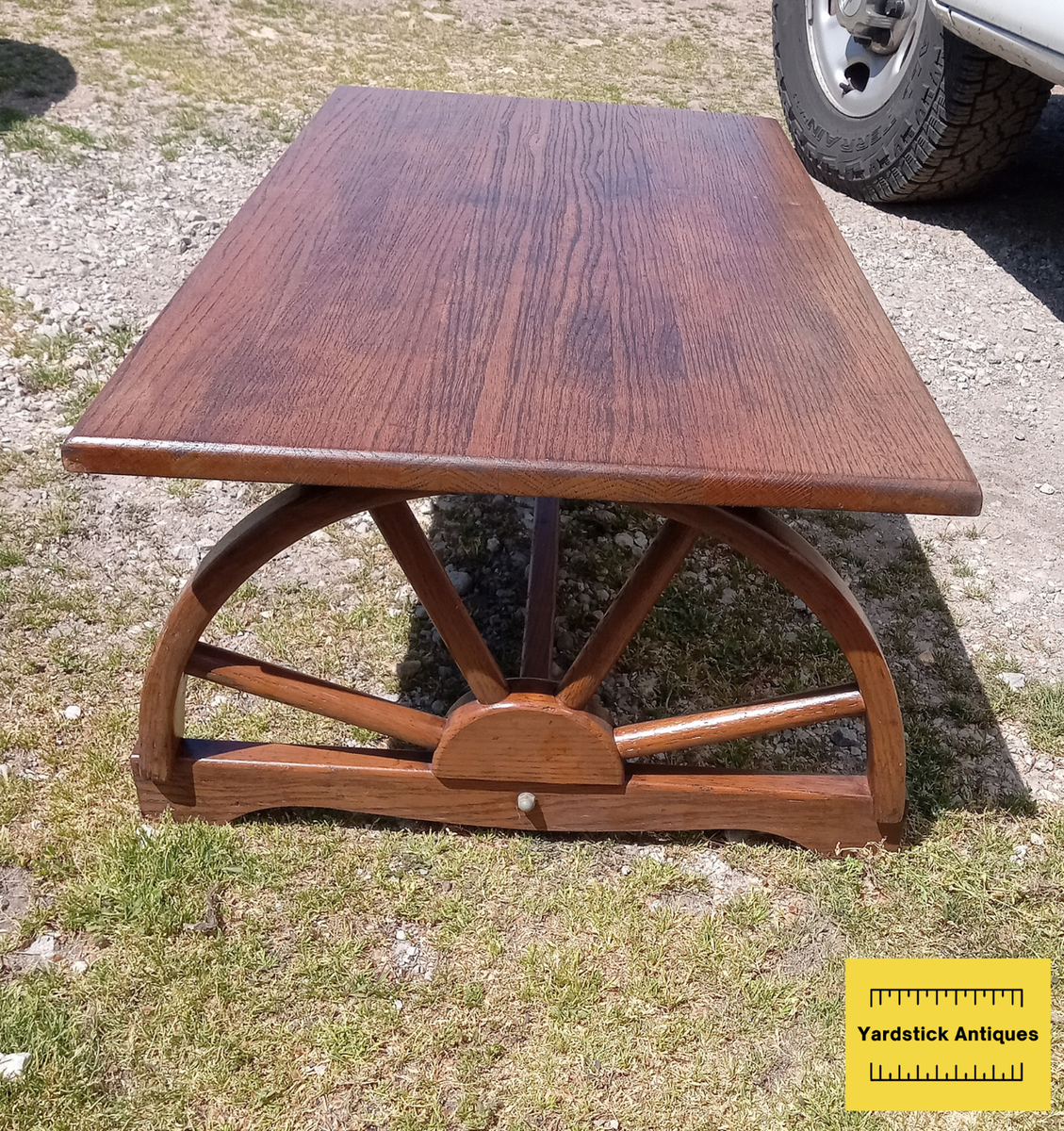 Antique Oak Wagon Wheel Table Wagon Wheel Table 13 For Sale On