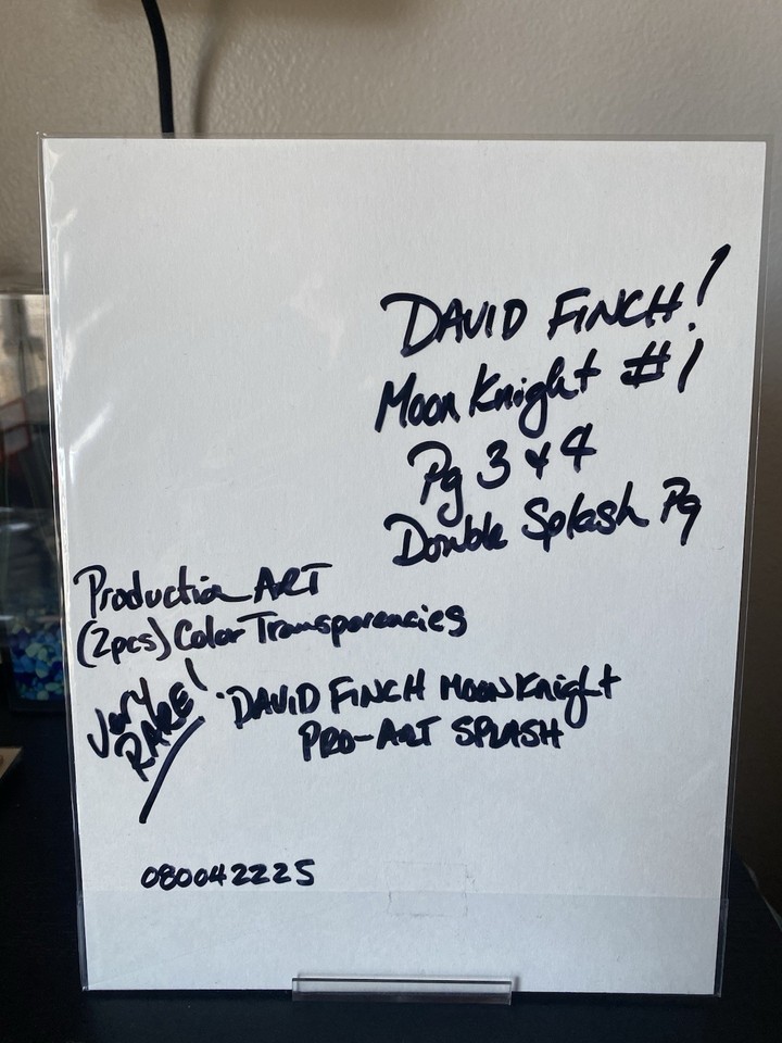 David Finch Moon Knight #1 Very Rare Production Art Pg 3 and 4 Double ...