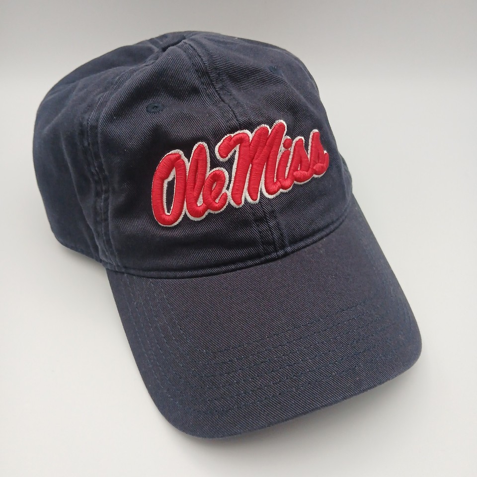 Legacy Ole Miss Rebels Hat Cap Strap Back Blue Red Spell Out Script and ...