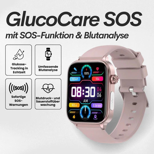 GlucoCare™ SOS 2.0 Smartwatch | SOS-Funktion, Sturzerkennung ...