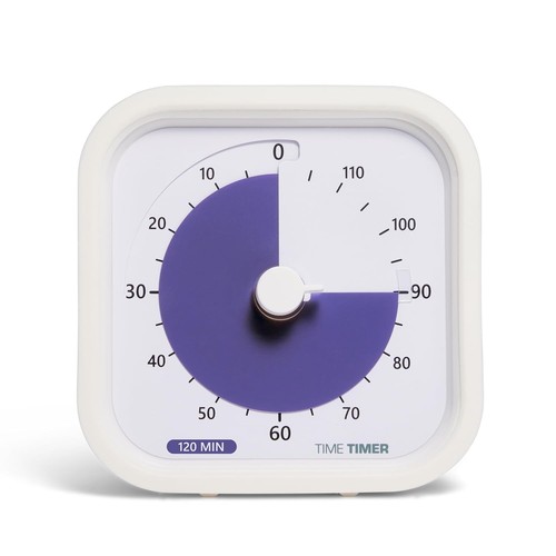 TIME TIMER 120 Minute MOD Education Edition ⁠— Visual 3.5 x 3.5", White ...
