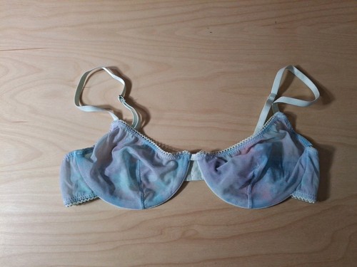 Out From Under Demi Bra 34B Mesh Tie Dye Unlined Light Blue Carly Girl ...