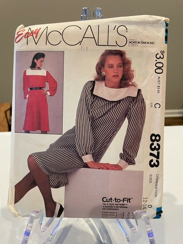VINTAGE 1983 MCCALL'S 8373 LADIES DRESS SIZE D 12-16 | eBay