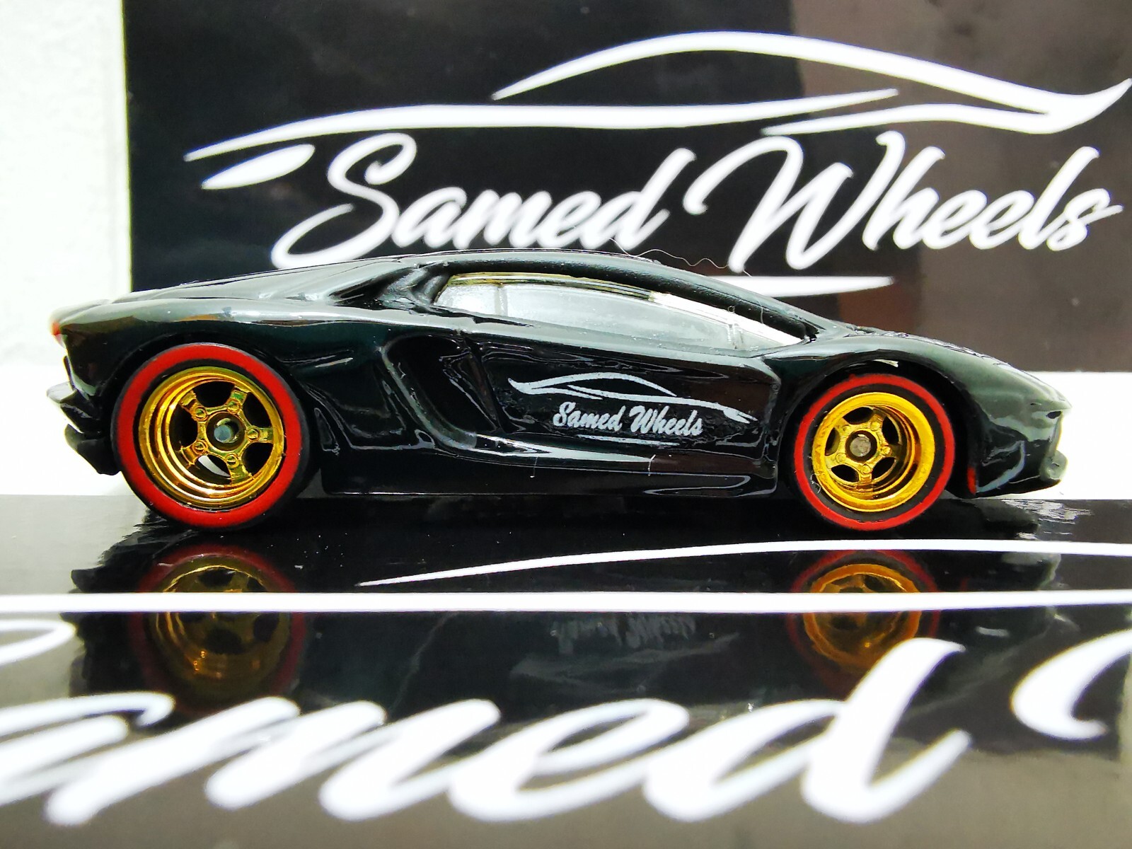 10 set 10-12mm gold Red Line Samed Wheels 5 bolt 1:64 rubber wheels #58 ...