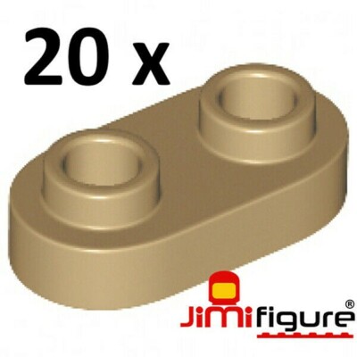 NEW 20 x LEGO 1x2 Round Plate with 2 Open Studs Dark Tan 35480 Genuine ...