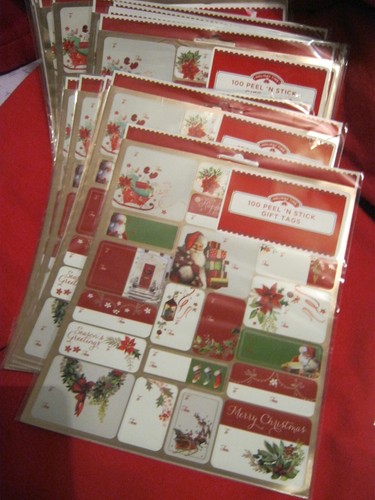 Christmas Holiday Time Gift Tags 100 Peel 'N' Stick Tags (2 Packs) | eBay