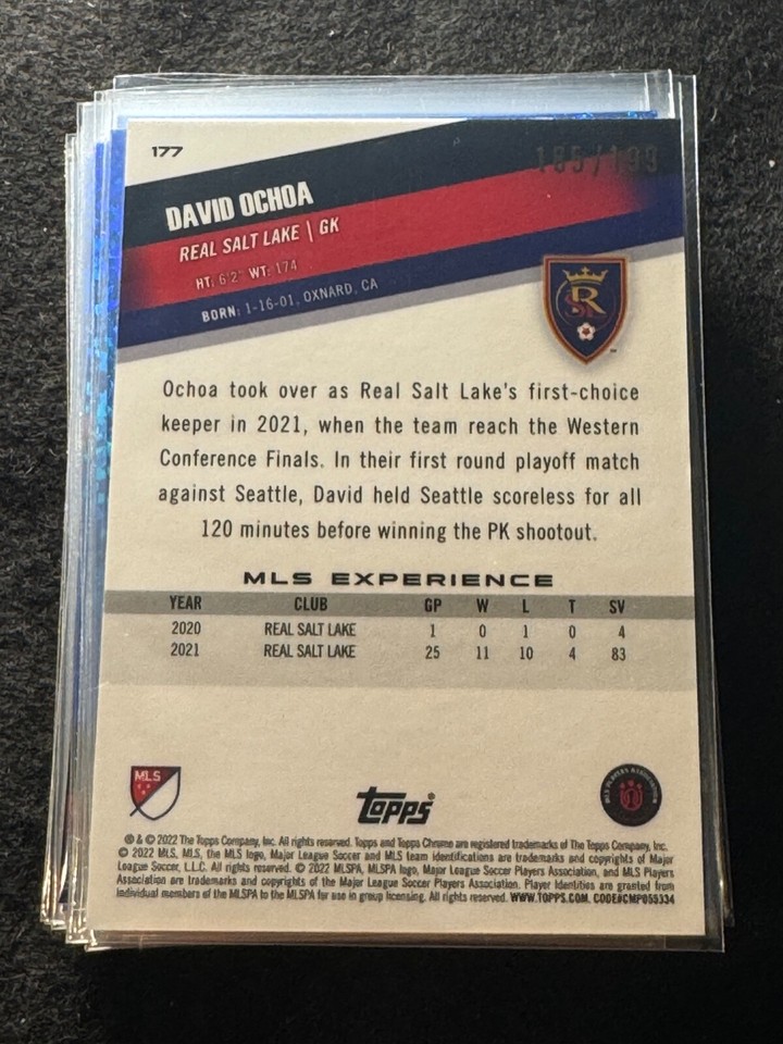 2022 Topps MLS Chrome Blue Mini Diamonds David Ochoa 185/199 | eBay