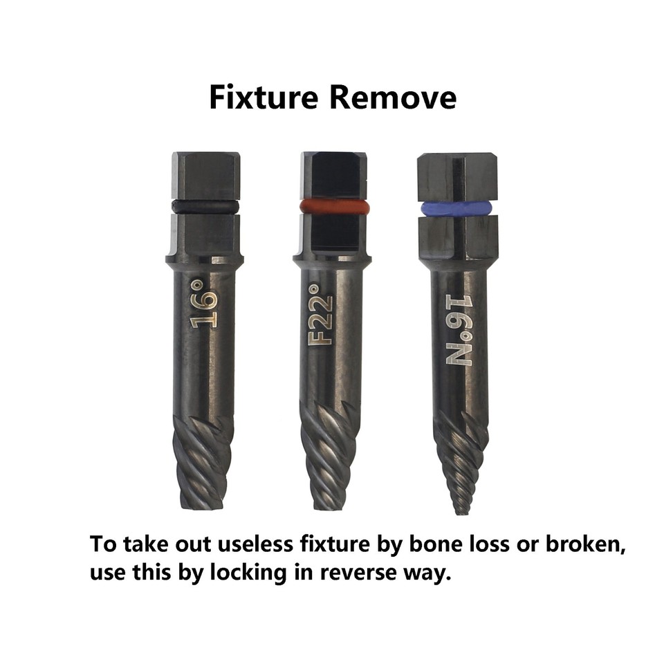 Dental Implant Fixture & Fractured Screw Removal Kit Drill Bar Remover ...