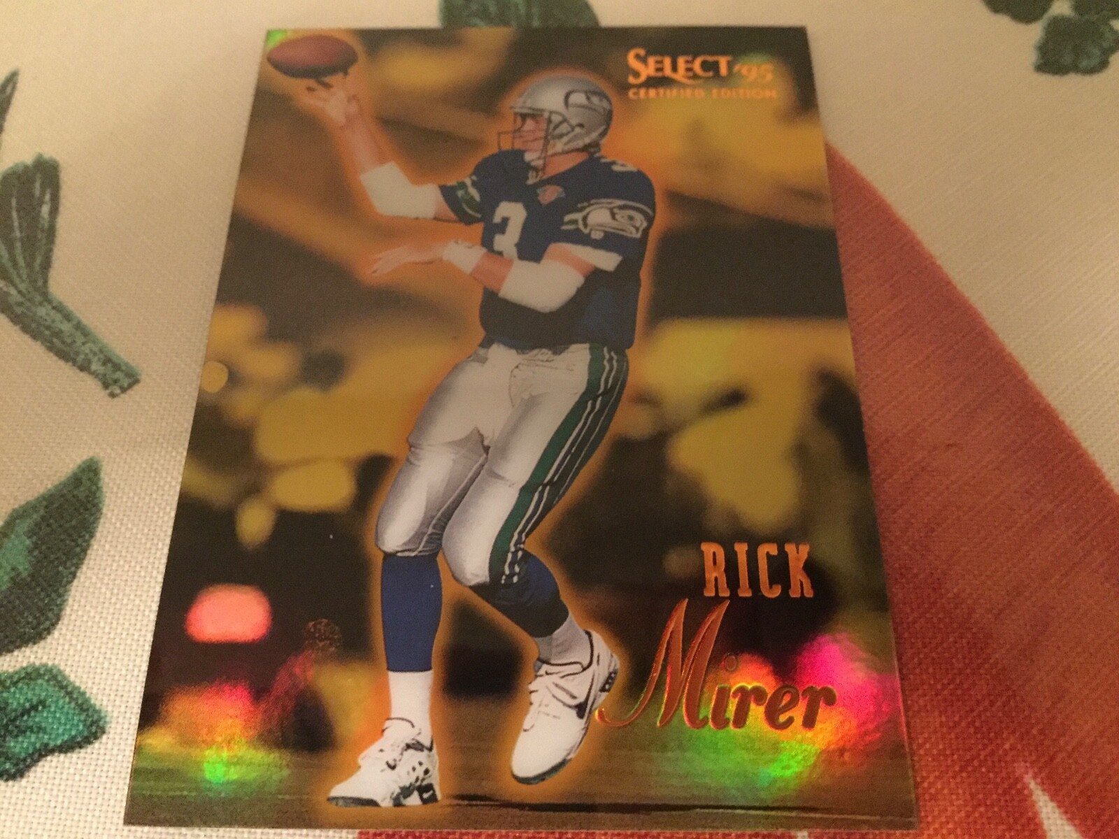 1995 Select Certified Rick Mirer Mirror Gold Football Card Seahawks #8 ...